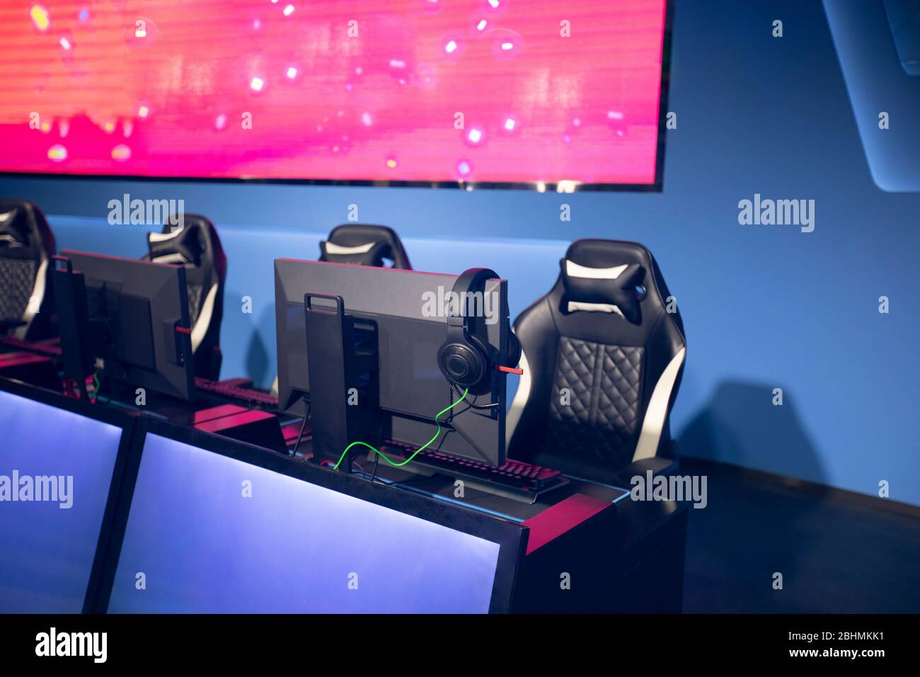 Computers in esports arena Stock Photo - Alamy