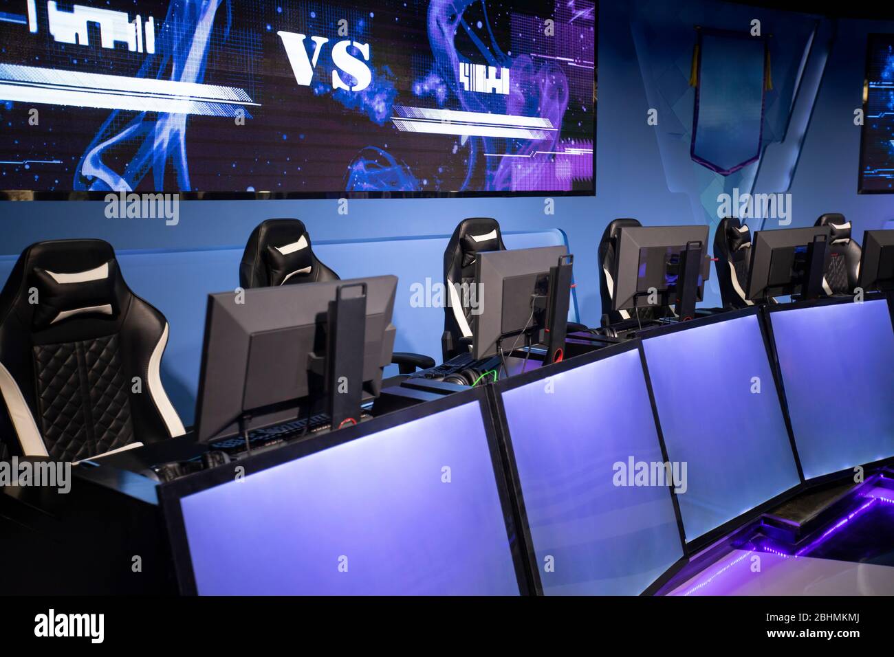 Computers in esports arena Stock Photo - Alamy