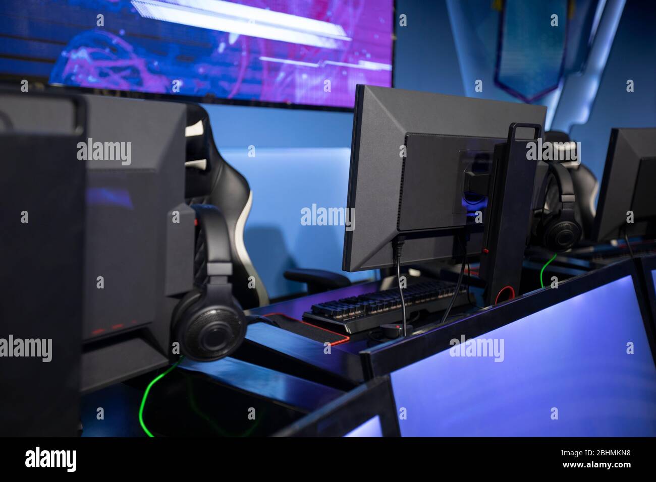 Computers in esports arena Stock Photo - Alamy