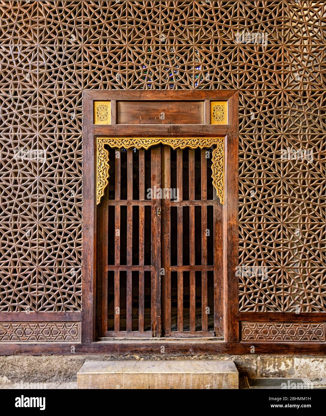 Entrance to the Mausoleum in the Al Nasr Farag Ibn Barquq complex in the City of the Dead, Cairo ...