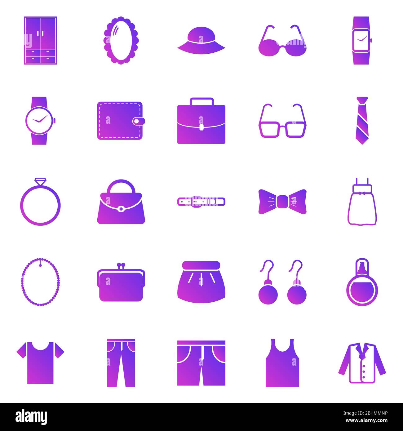 Dressing gradient icons on white background, stovk vector Stock Vector ...