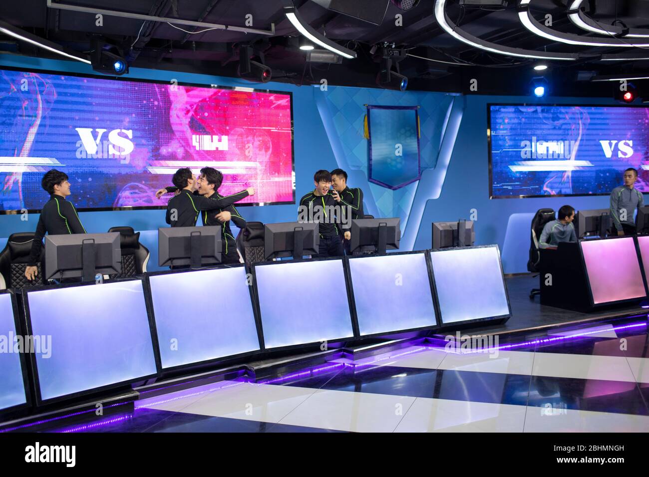 Young Chinese men playing esports Stock Photo - Alamy