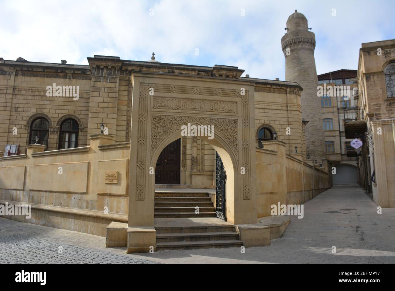 The Muhammad Mosque or Siniggala Mosque in the old city of Baku ...
