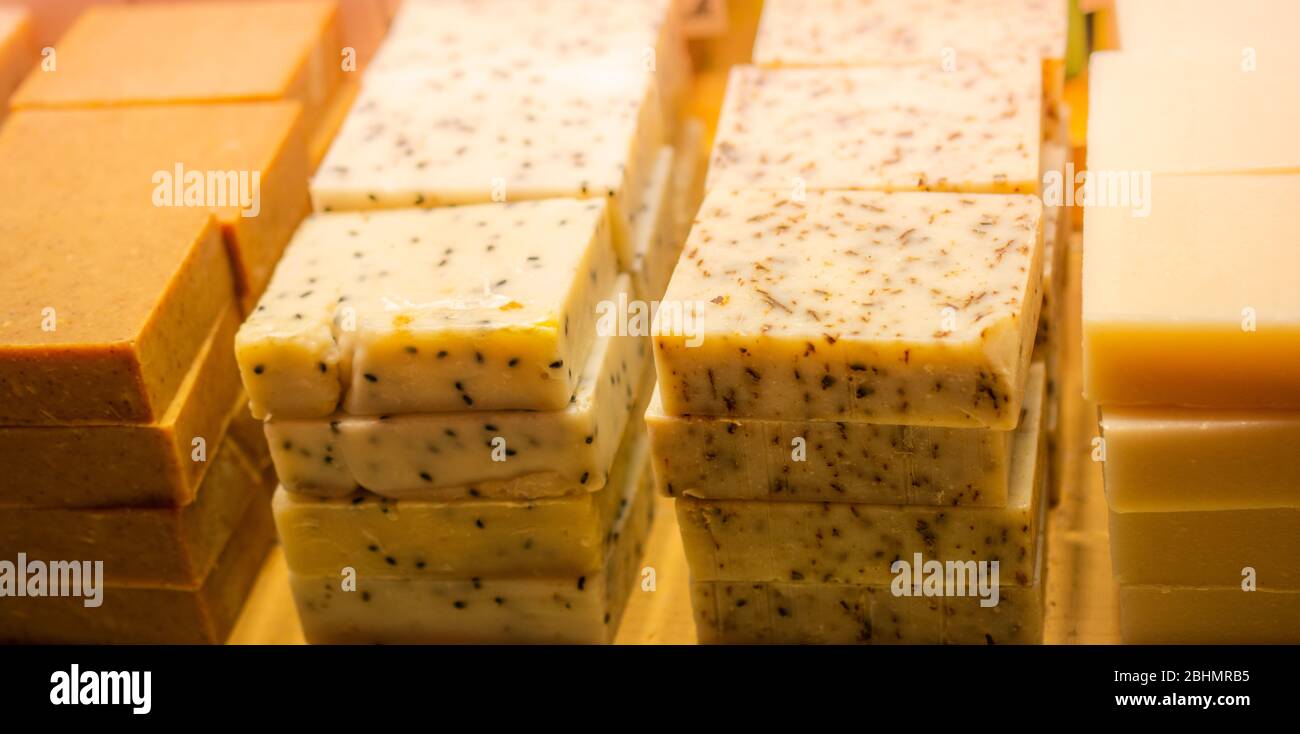 multi-colored Eco-friendly exfoliating bars of soap for hair and body ...