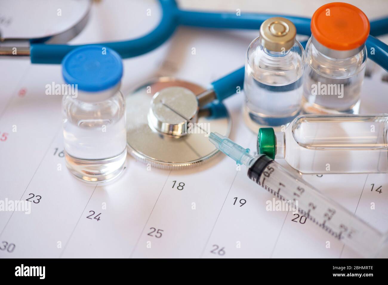 Medical tools with vaccine syringe injection medication drug and ...