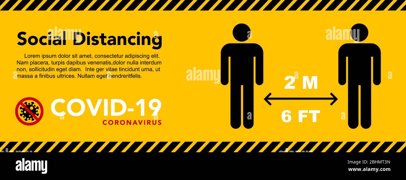 Social distancing banner. Keep the 2 meter distance. Coronovirus ...