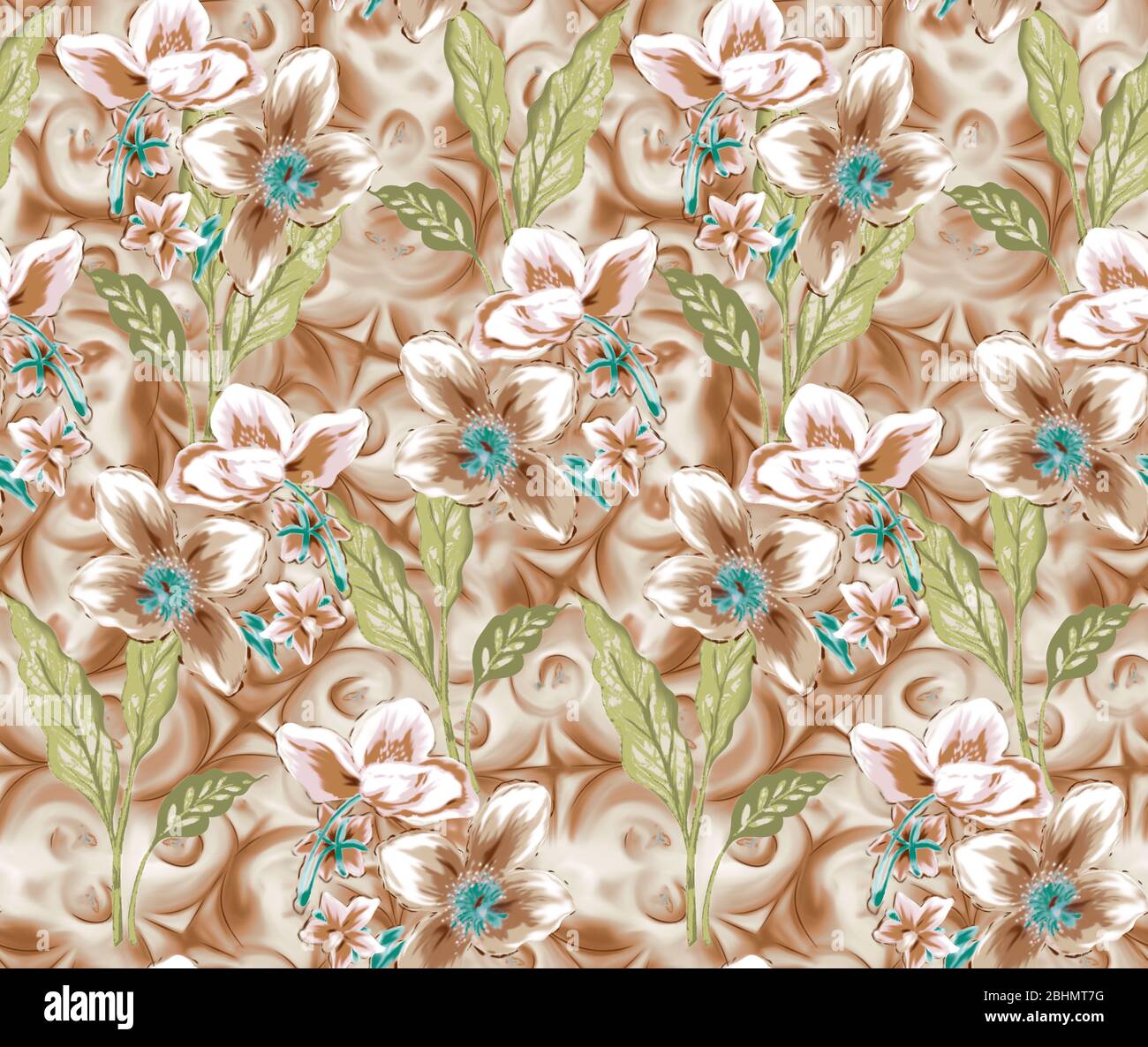 seamless floral flower design with digital background Stock Photo - Alamy