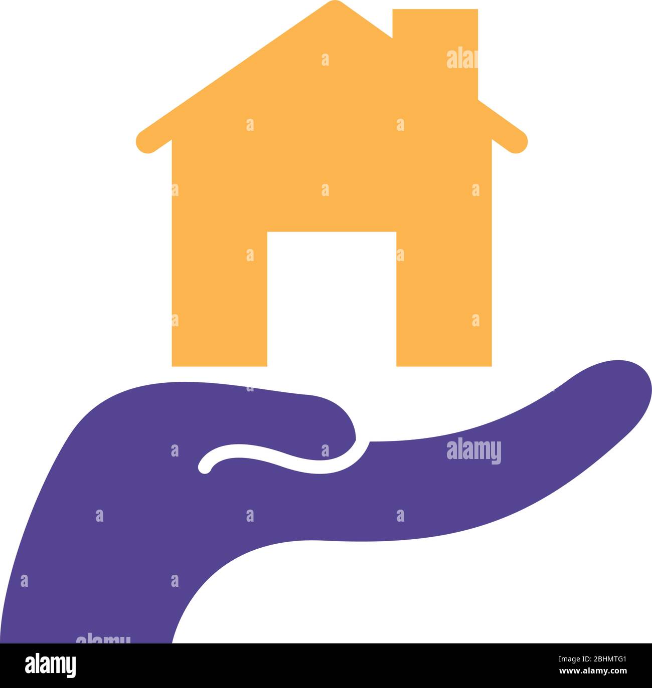hand lifting house insurance silhouette style Stock Vector Image & Art ...