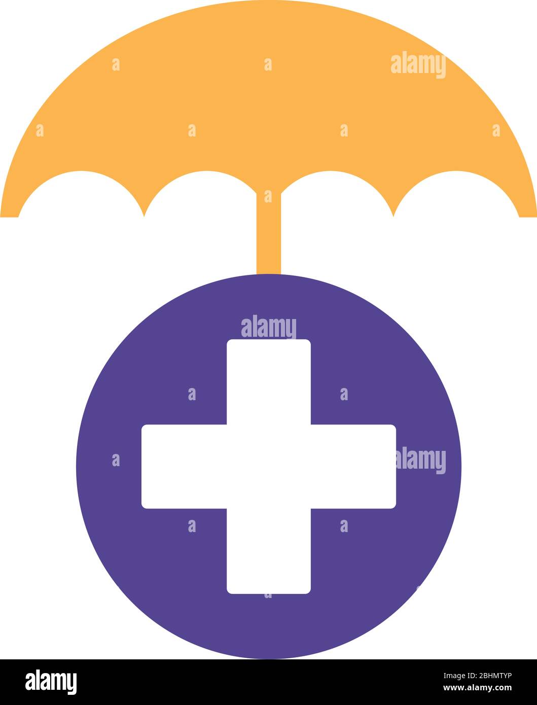 umbrella insurance with medical cross silhouette style Stock Vector ...