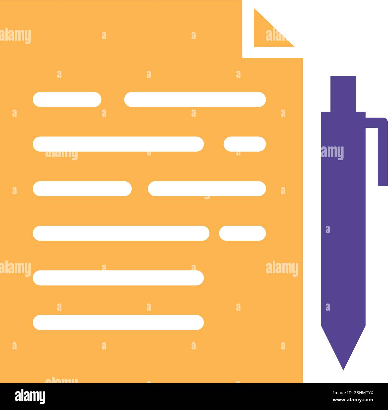 paper document with pen silhouette style Stock Vector Image & Art - Alamy