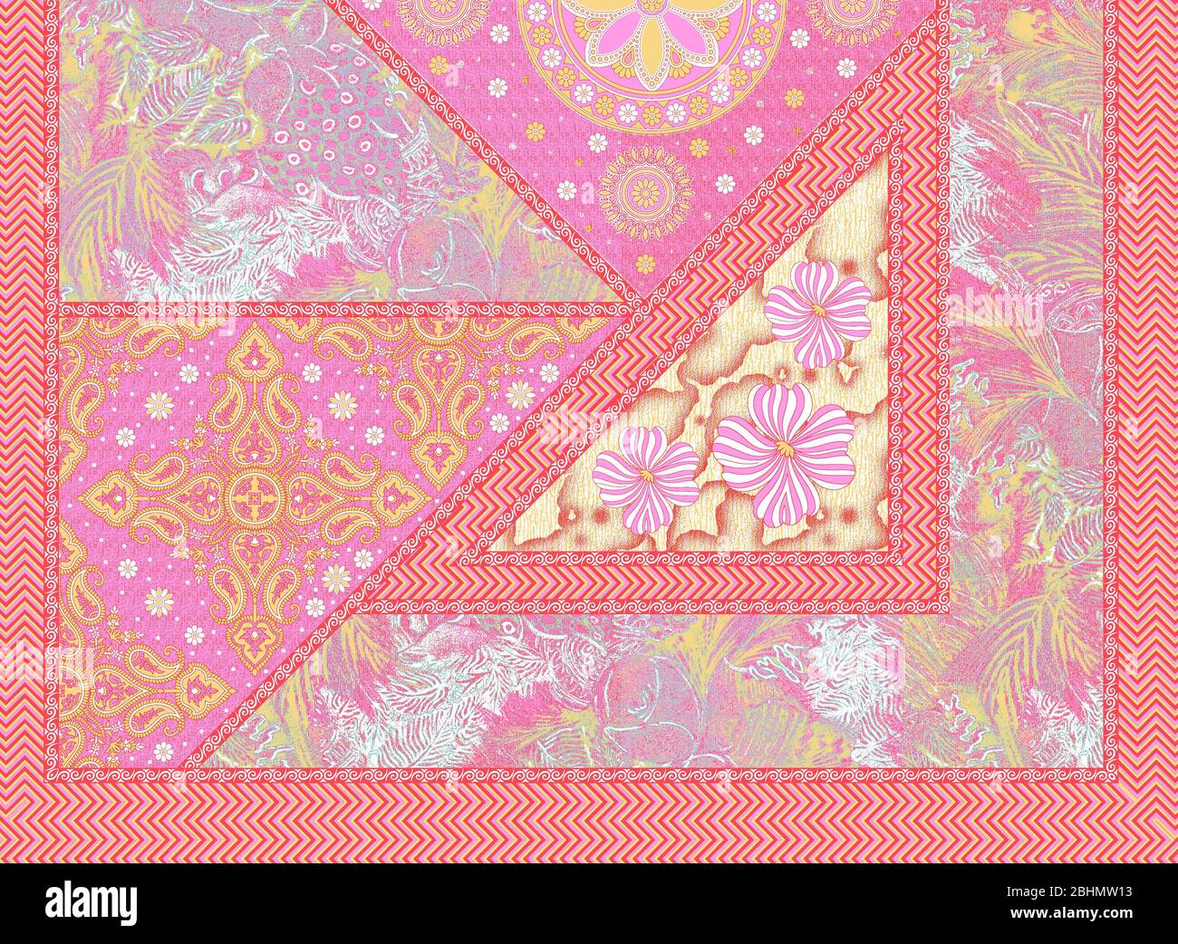 decorative floral geometrical design pattern Stock Photo - Alamy