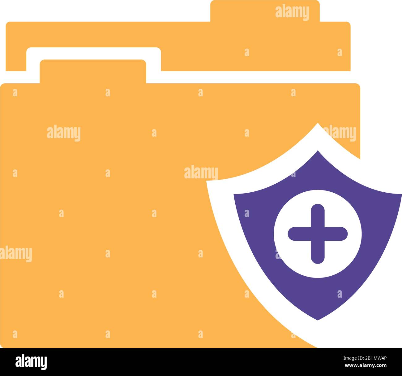 shield insurance with folder silhouette style icon Stock Vector Image ...