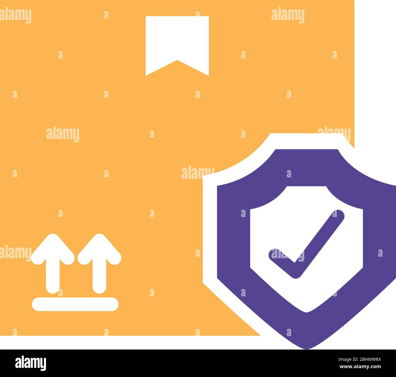 shield insurance with box silhouette style icon Stock Vector Image ...