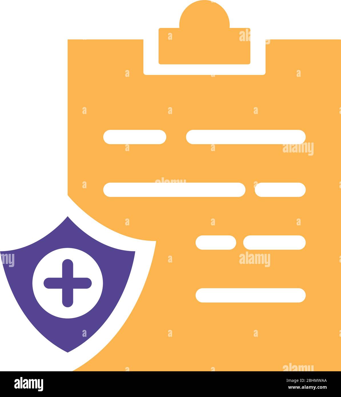 shield insurance with clipboard silhouette style icon Stock Vector ...