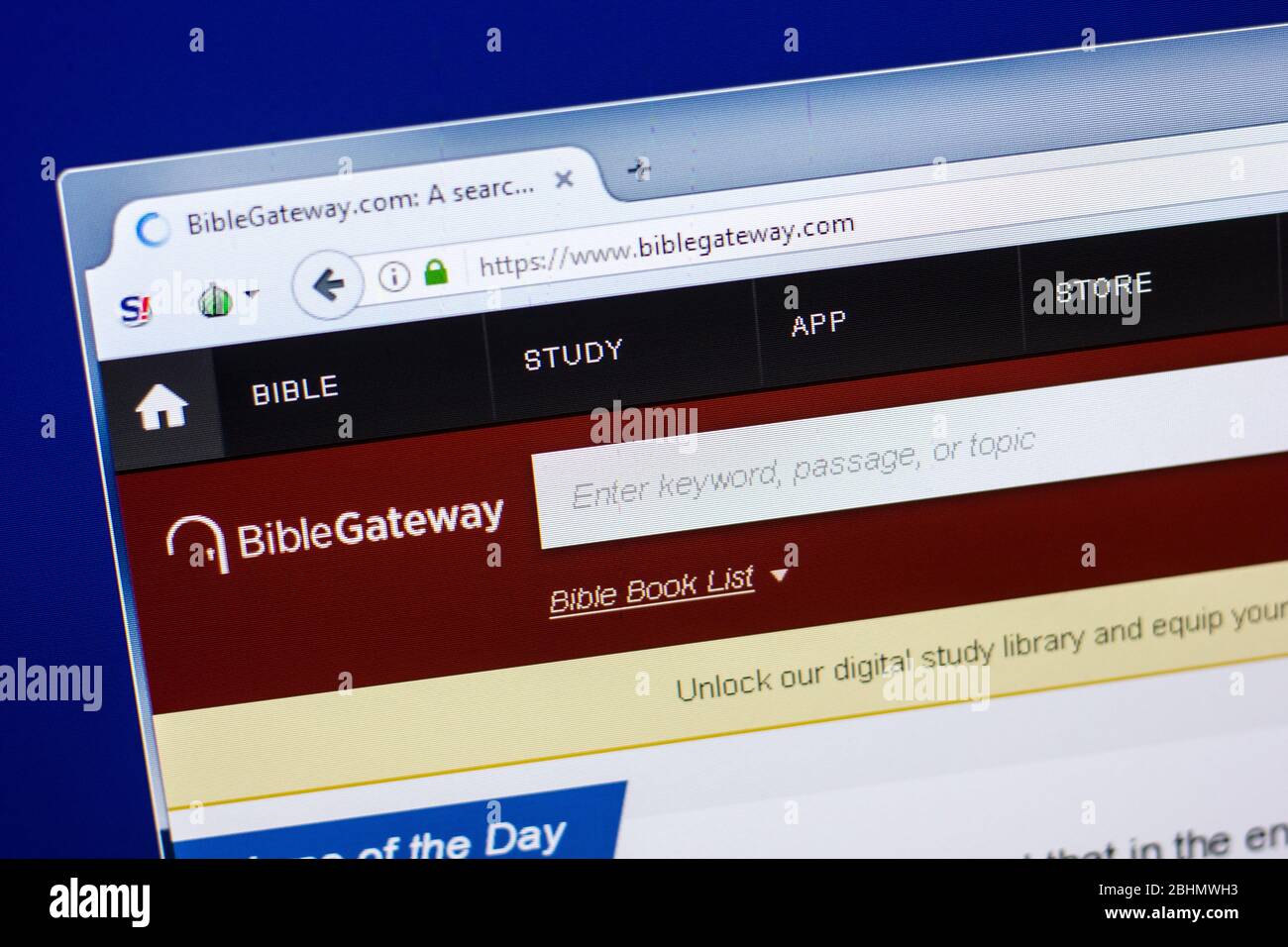 Ryazan, Russia - April 29, 2018: Homepage of BibleGateway website on ...