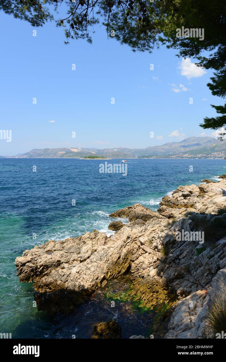The beautiful Adriatic coastline in Cavtat, Croatia Stock Photo - Alamy
