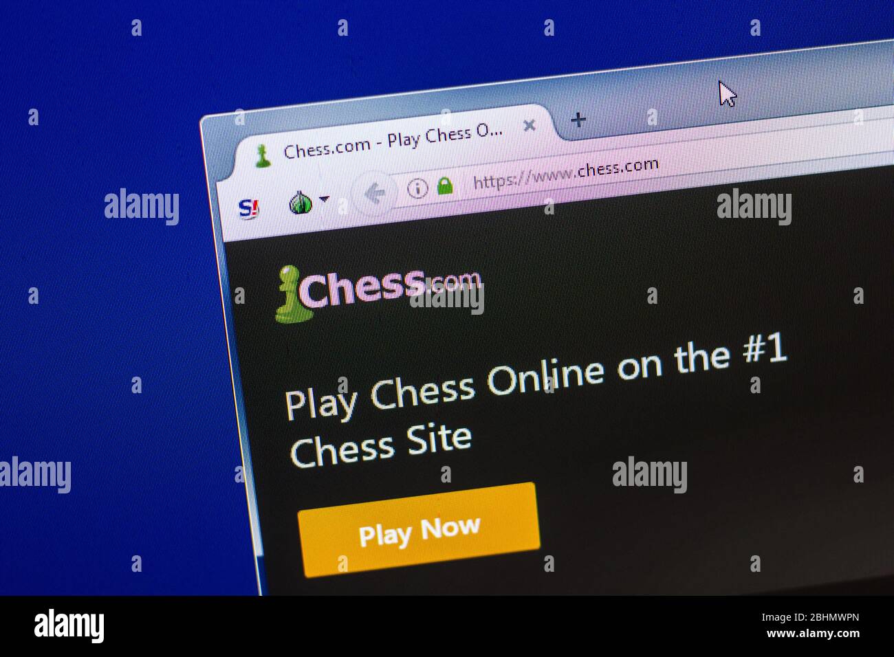 Ryazan, Russia - April 29, 2018: Homepage of Chess website on the ...