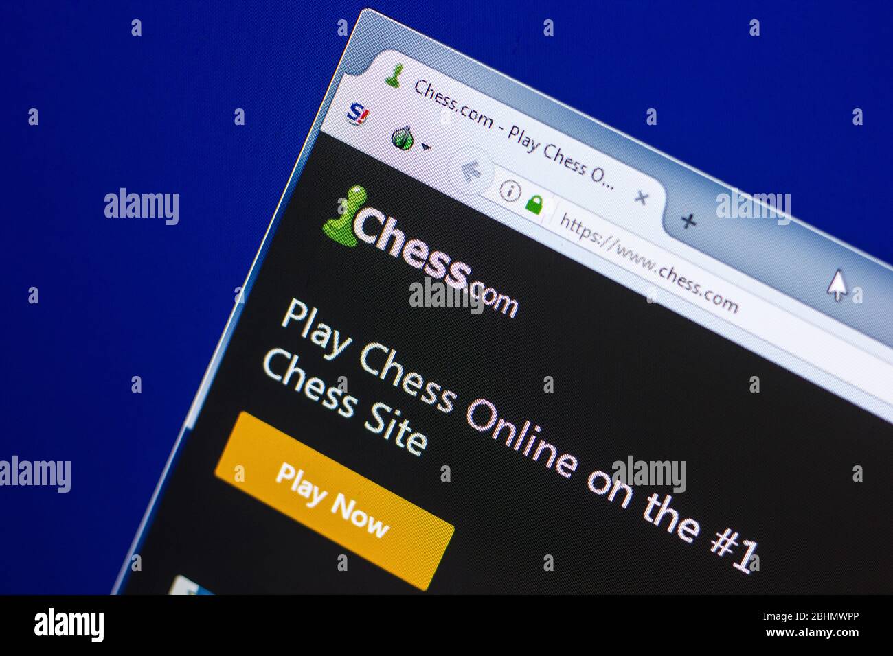 Ryazan, Russia - April 29, 2018: Homepage of Chess website on the ...