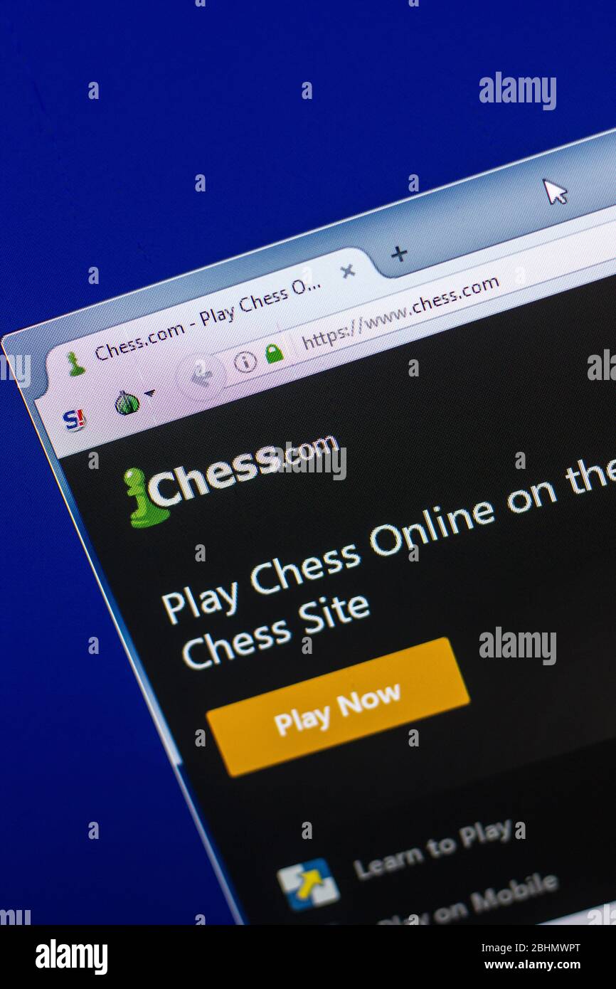 Ryazan, Russia - April 29, 2018: Homepage of Chess website on the ...