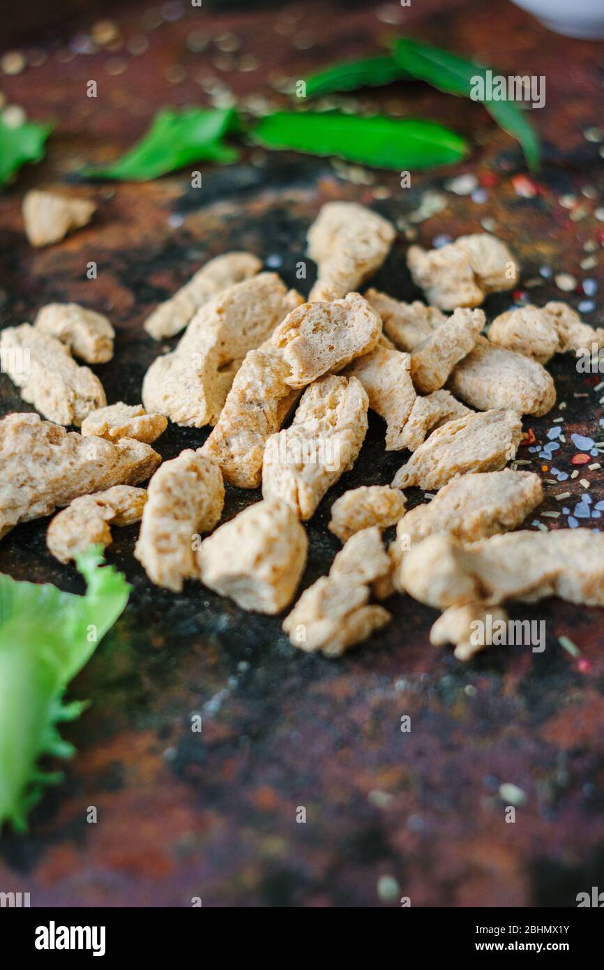 Textured soybean meal - also known as vegetarian soy meat Stock Photo ...