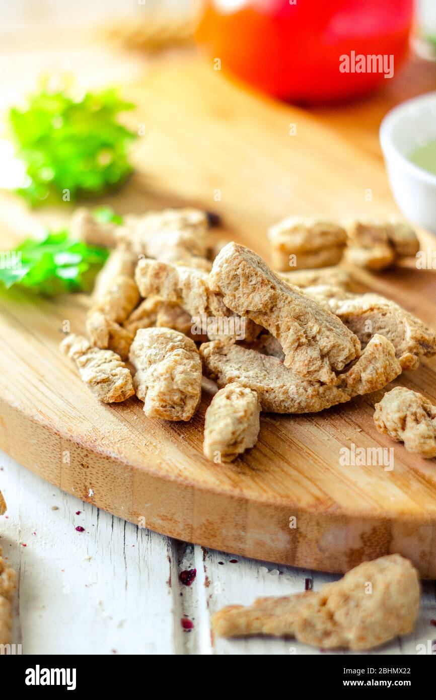Textured soybean meal - also known as vegetarian soy meat Stock Photo ...