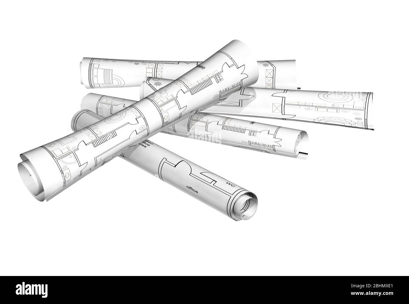 3d Engineering Blueprints. Engineering drawing rolls. Interior drawing ...
