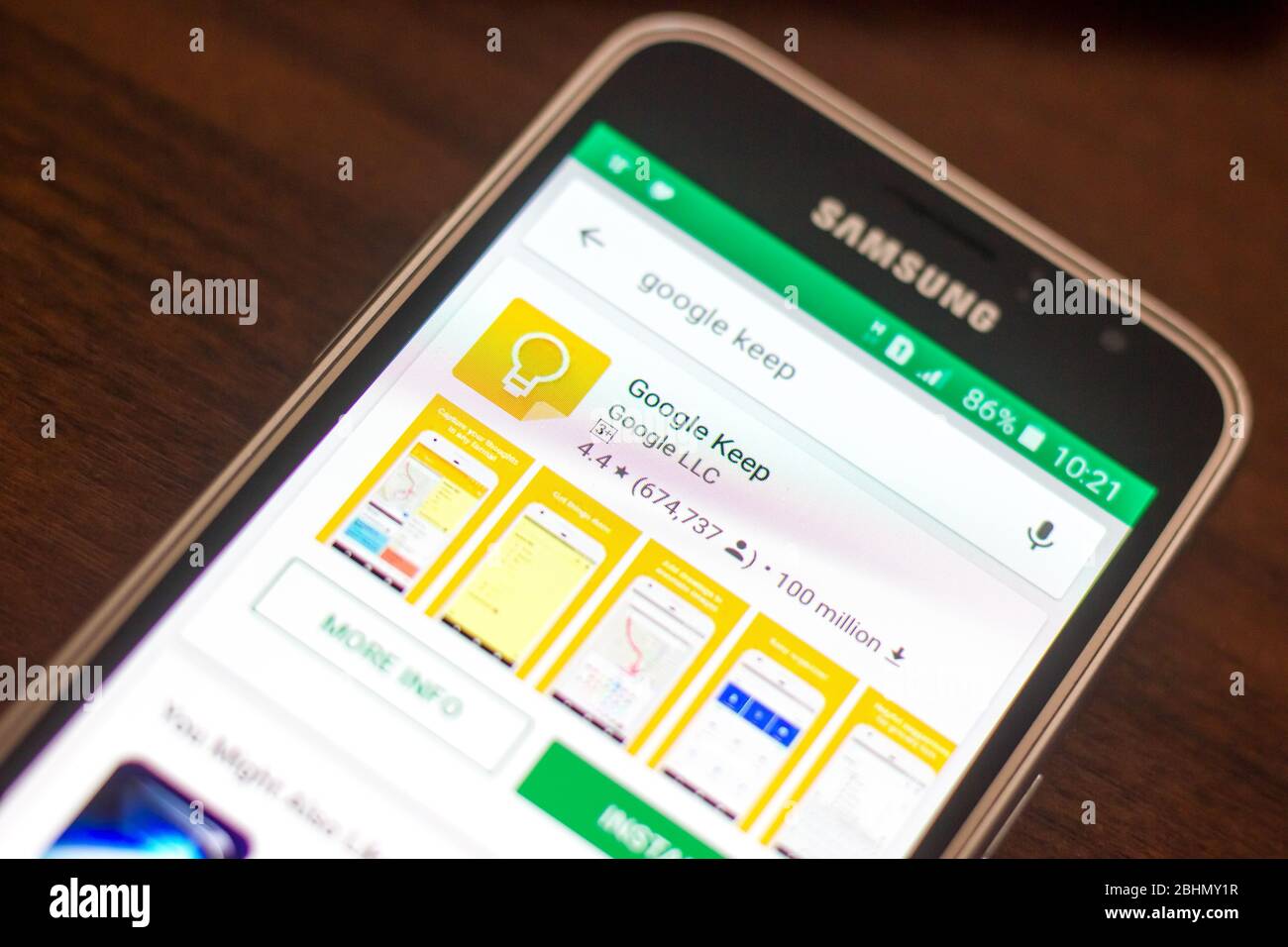 Ryazan, Russia - May 04, 2018: Google Keep icon in the list of mobile ...