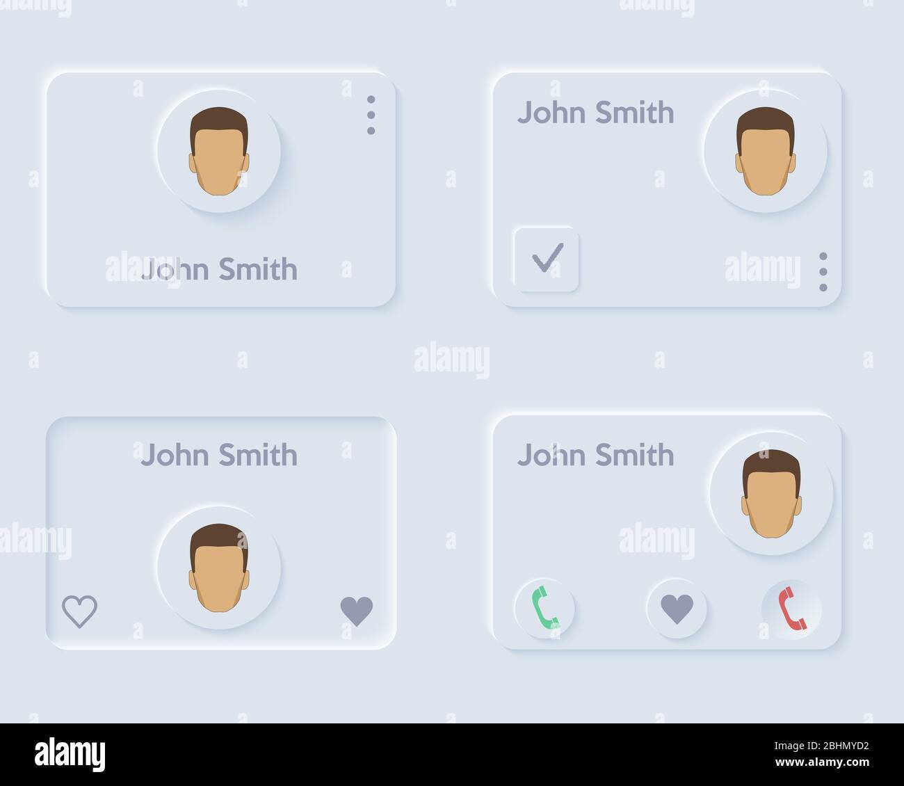 Neumorph UI kit on device screen Stock Vector Image & Art - Alamy