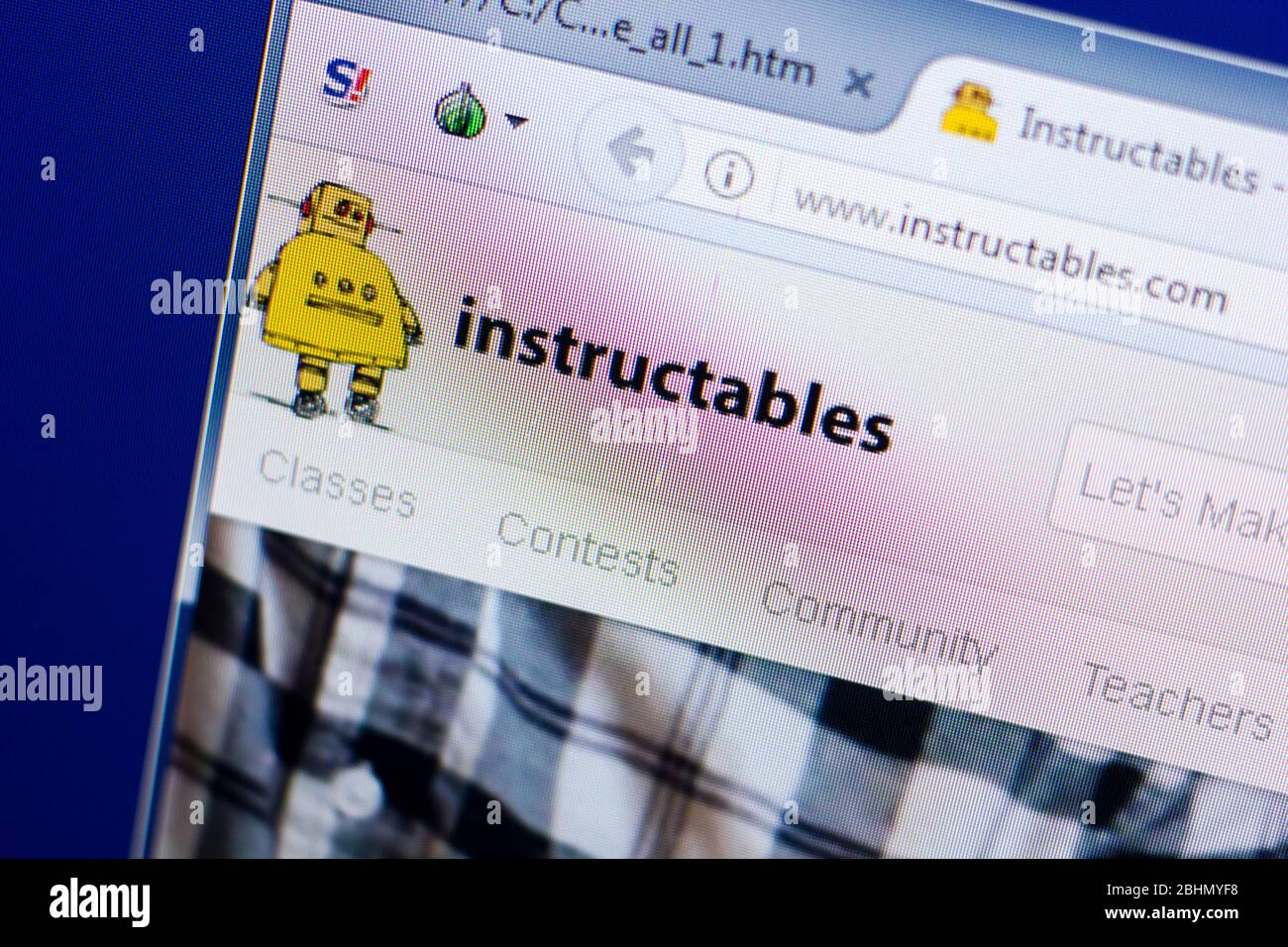 Ryazan, Russia - May 08, 2018: Instructables website on the display of ...