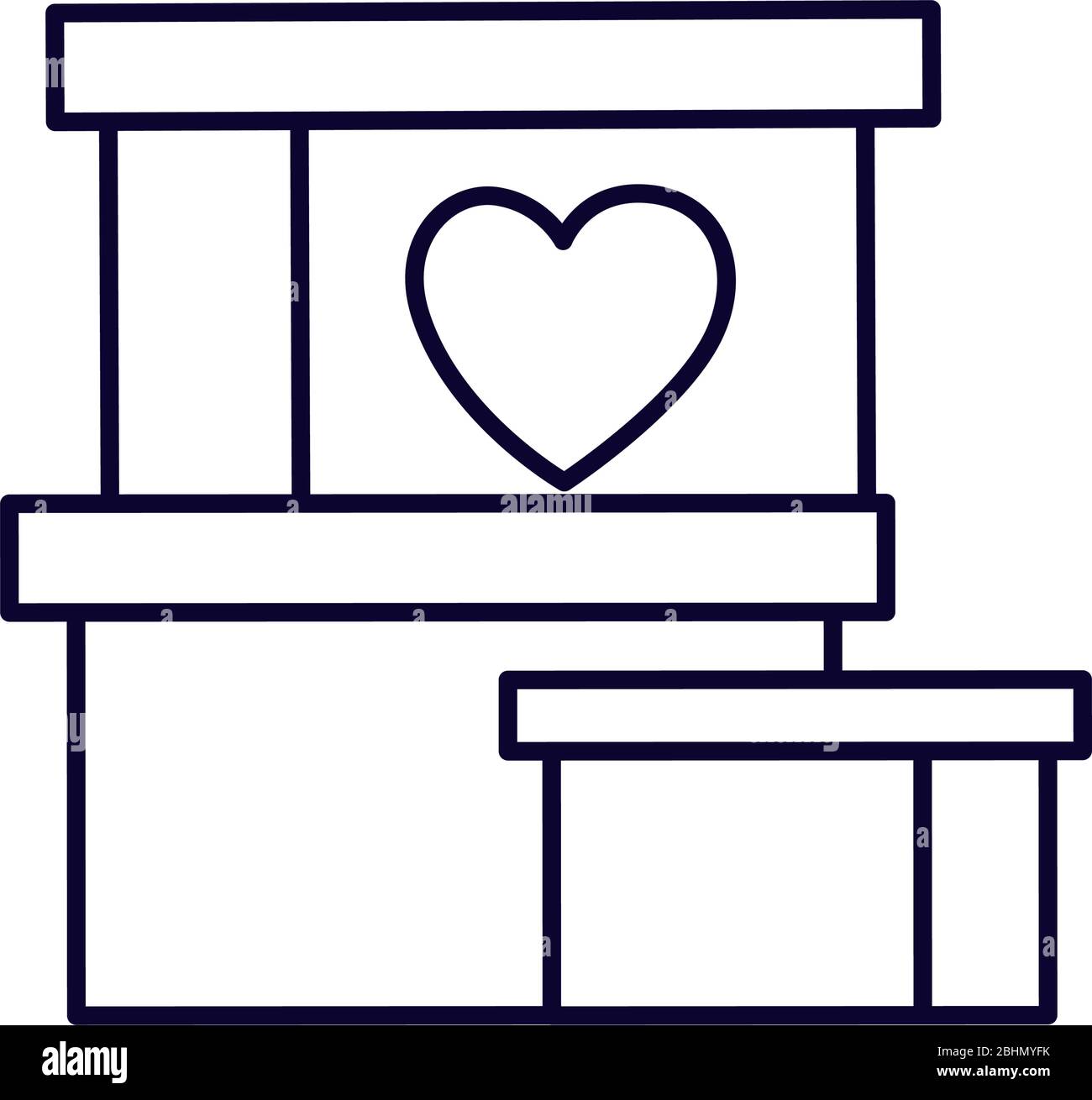 cardboard boxes with heart, symbol of donation and charity vector ...