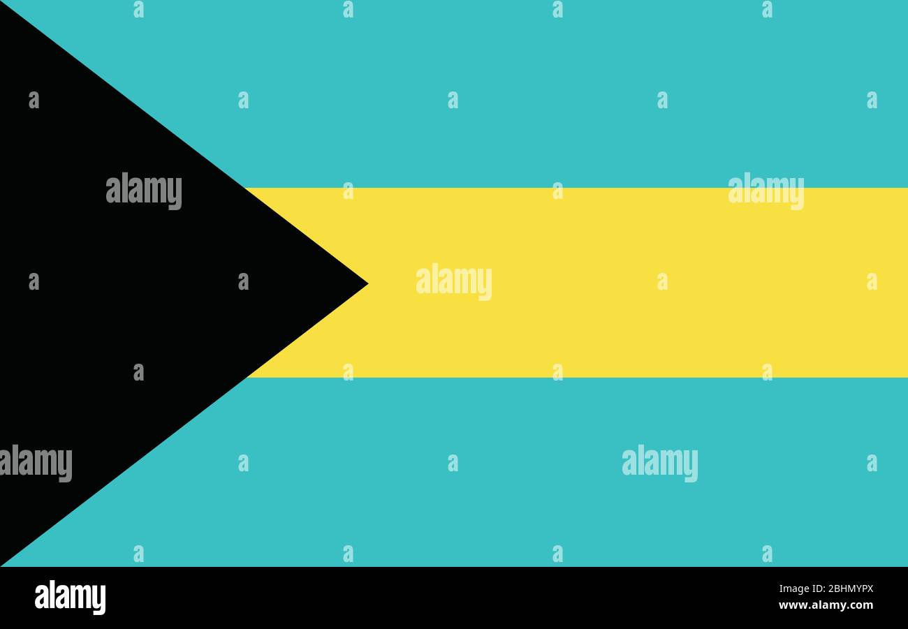 Bahamas flag vector graphic. Rectangle Bahamian flag illustration ...