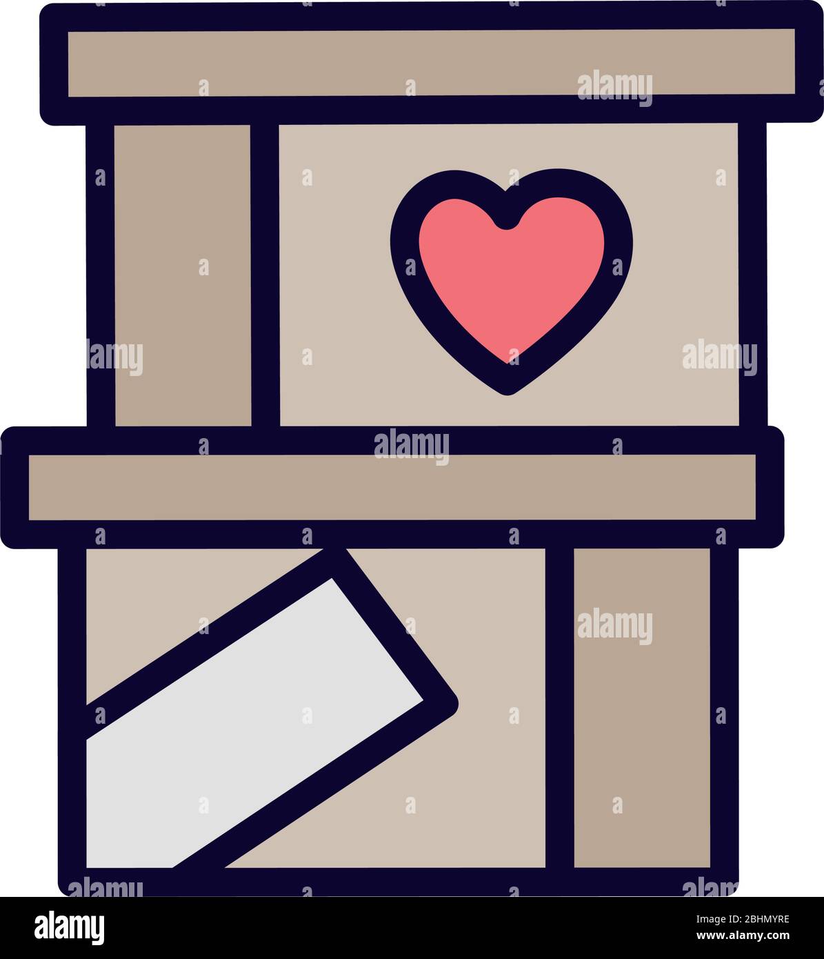 cardboard boxes with heart, symbol of donation and charity vector ...