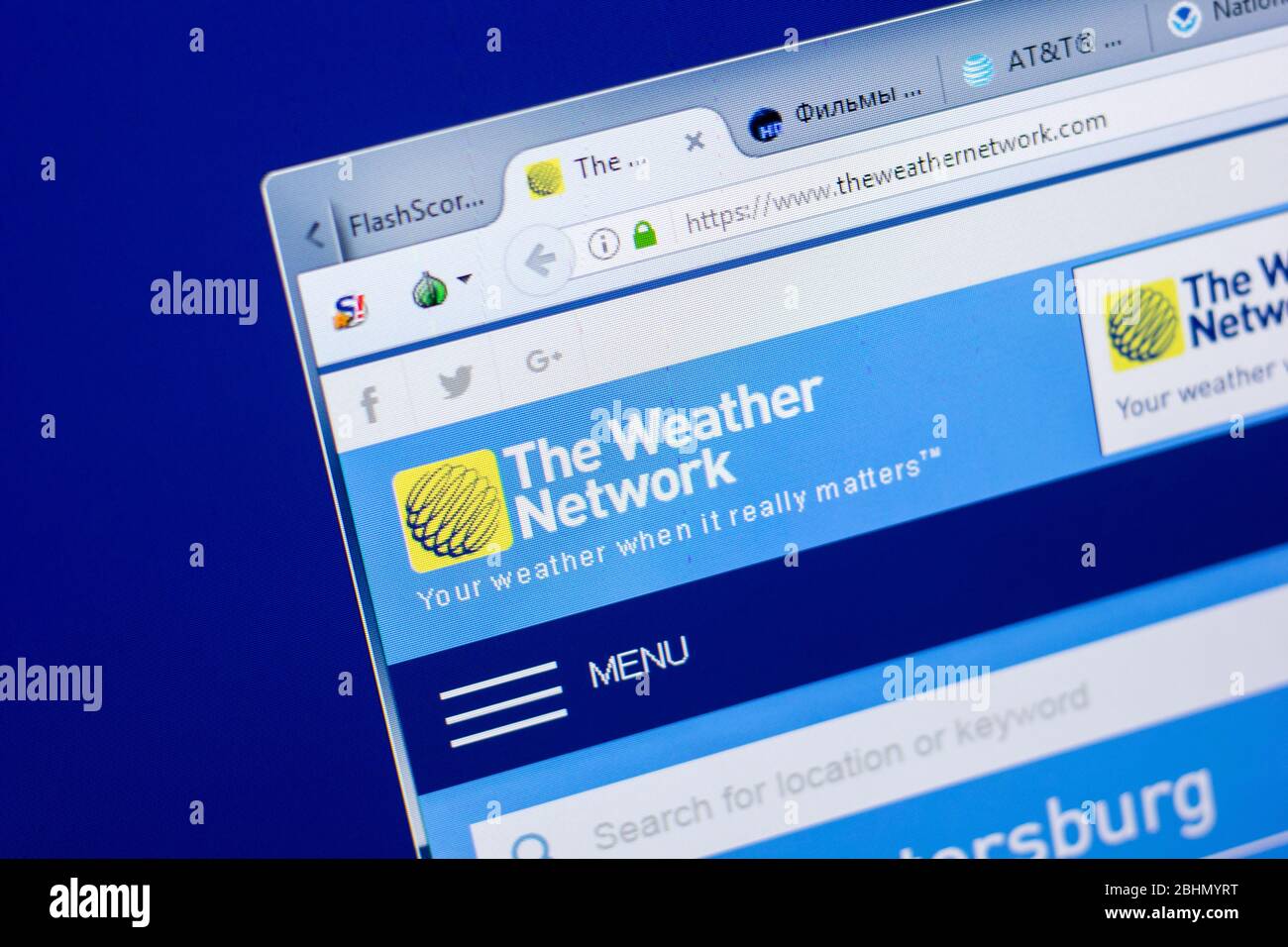 Ryazan, Russia - May 08, 2018: TheWeatherNetwork website on the display of PC, url ...