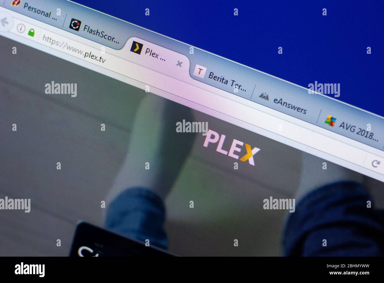 Ryazan, Russia - May 08, 2018: Plex website on the display of PC, url ...