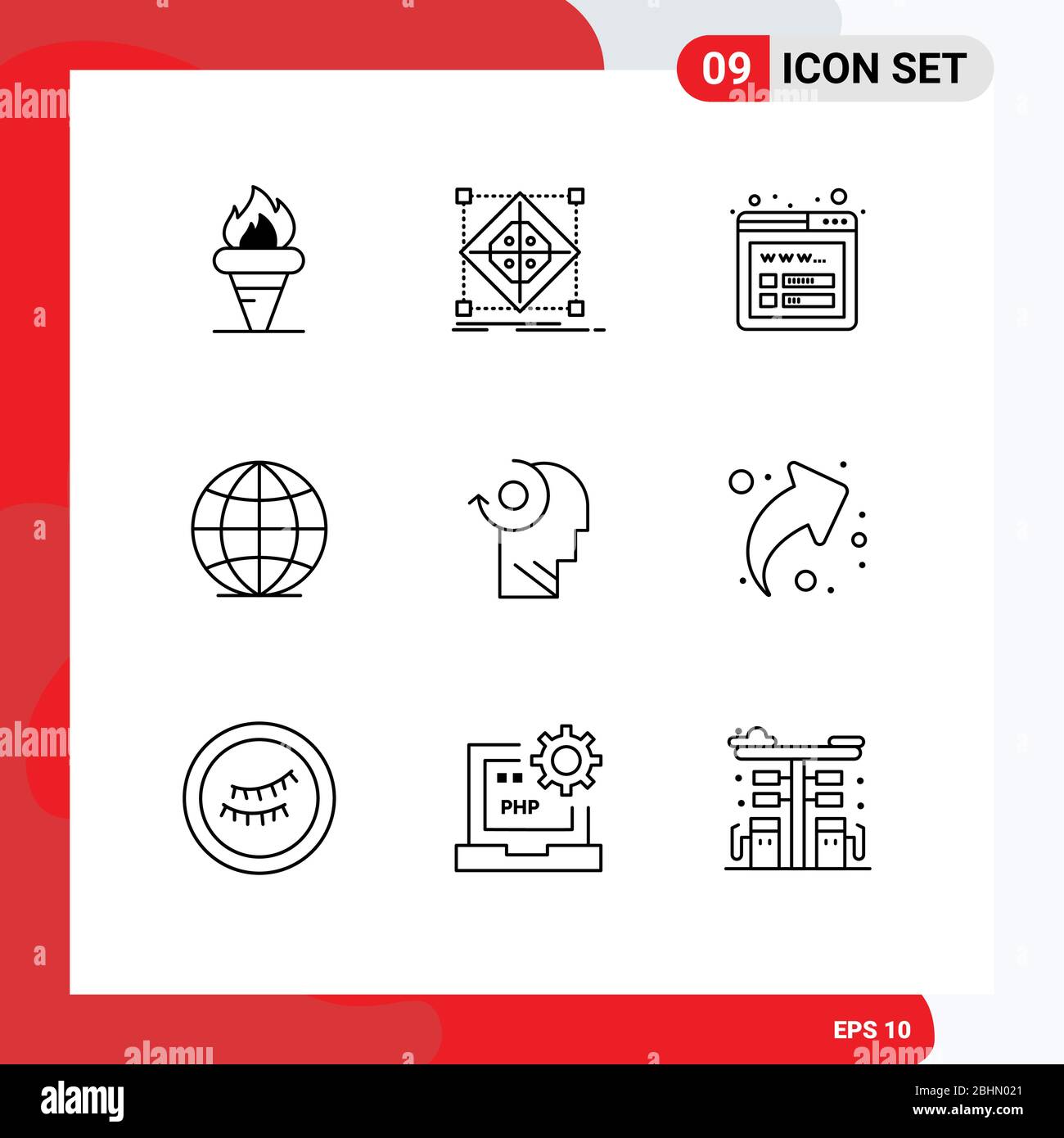 9 Universal Outline Signs Symbols of mind, world, model, globe ...