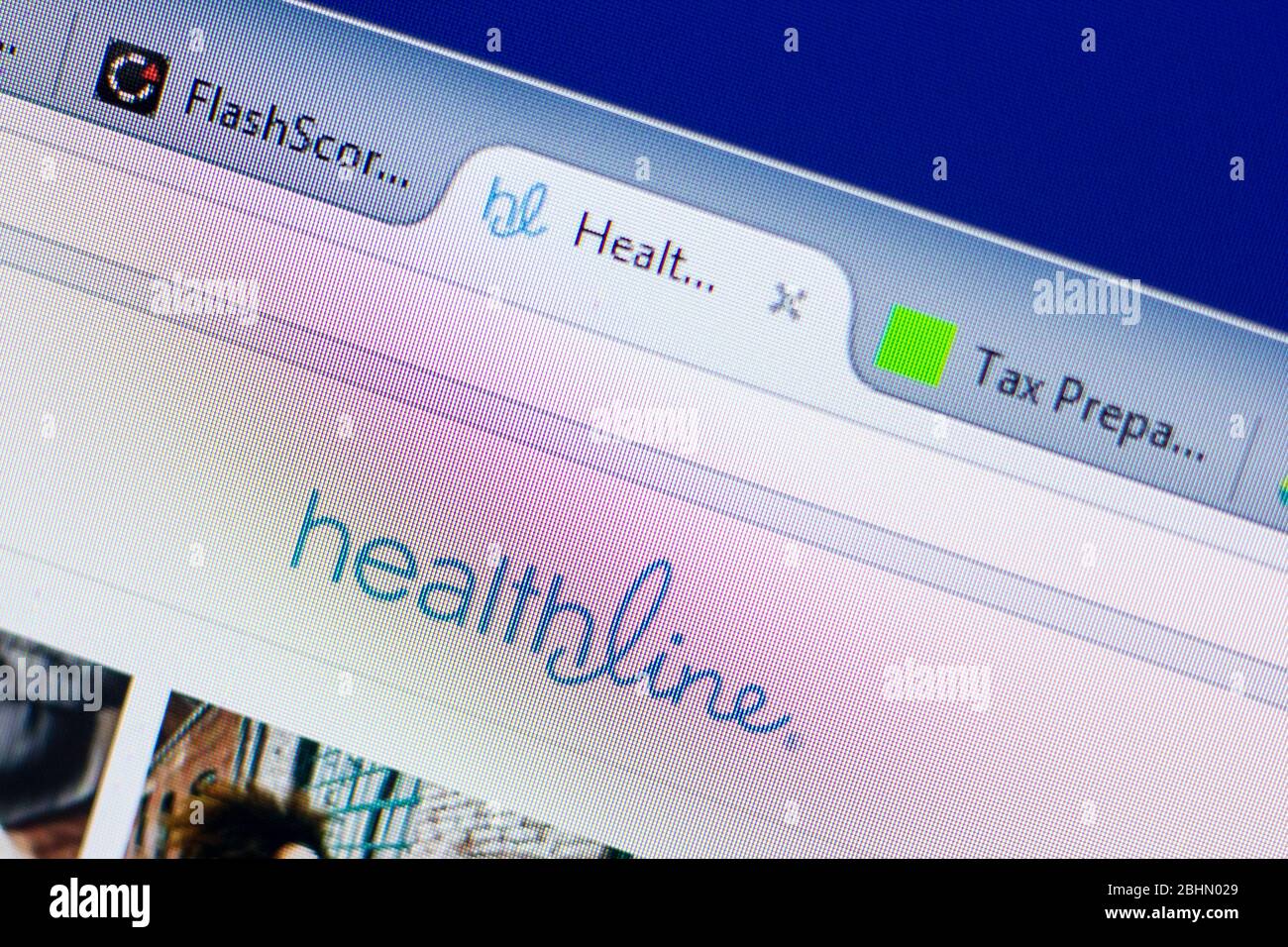 Ryazan, Russia - May 08, 2018: HealthLine website on the display of PC ...