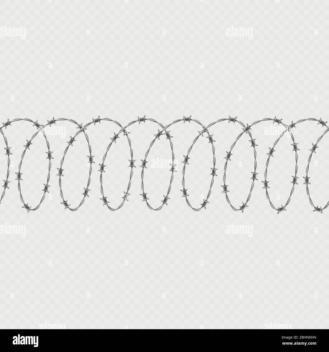 Set of spiral shape barbed wire isolated on transparent background ...