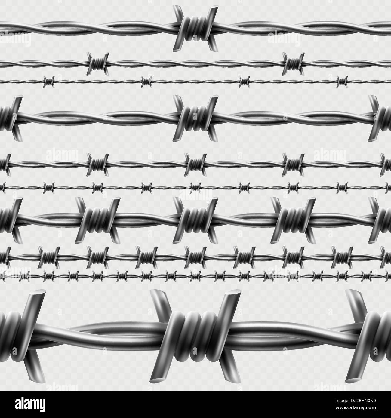Metal barbed wire horizontal seamless border template and elements ...