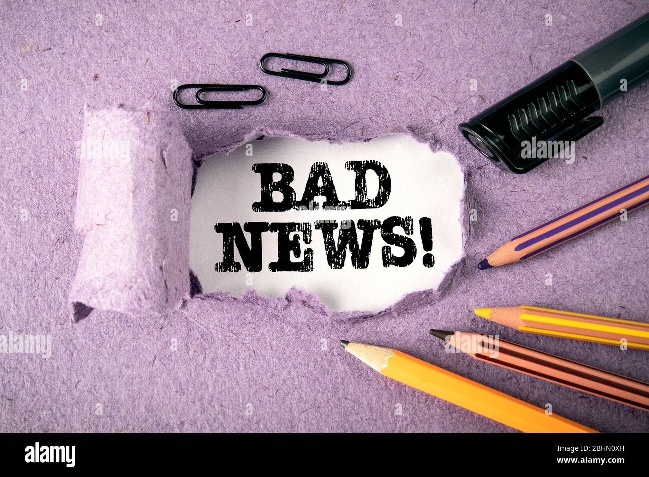 Bad news. Information, report, summary and discovery concept. Text ...