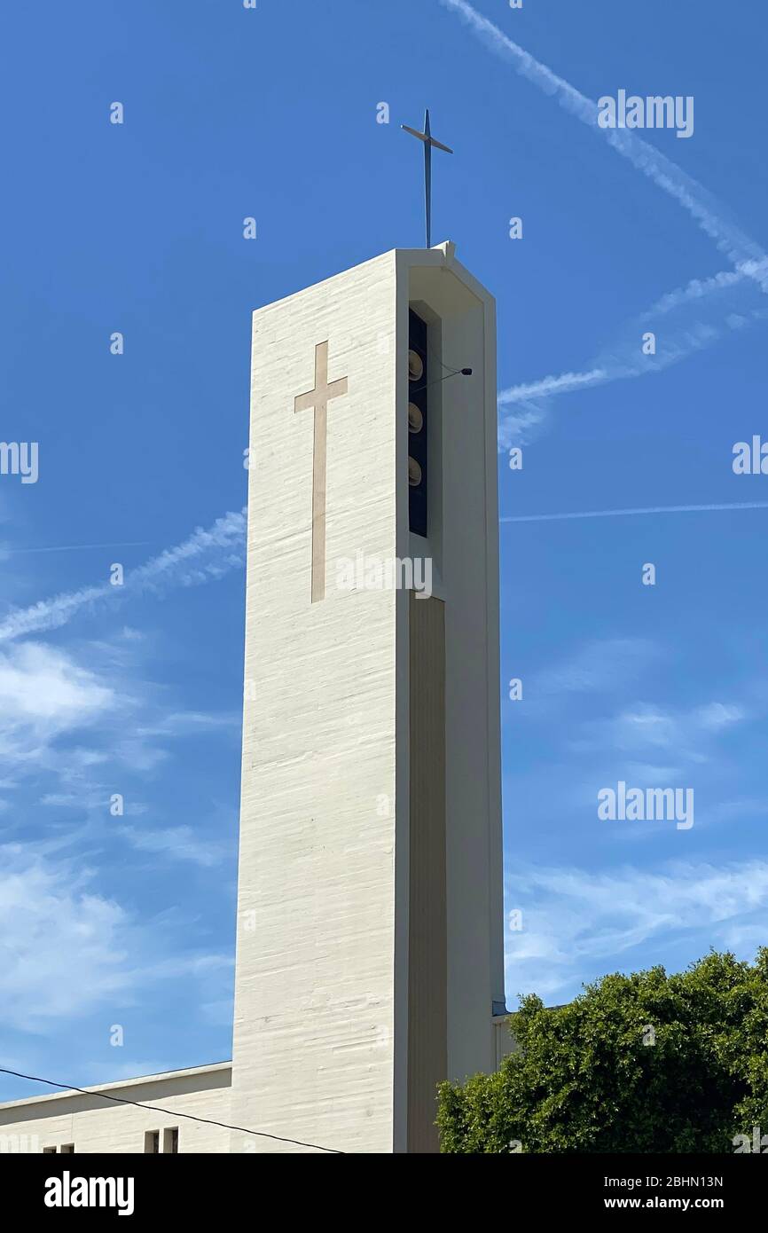 General overall view of the cross atop the St. Stephen Martyr Catholic ...