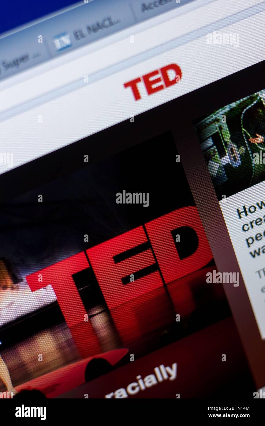 Ryazan, Russia - May 08, 2018: Ted website on the display of PC, url ...