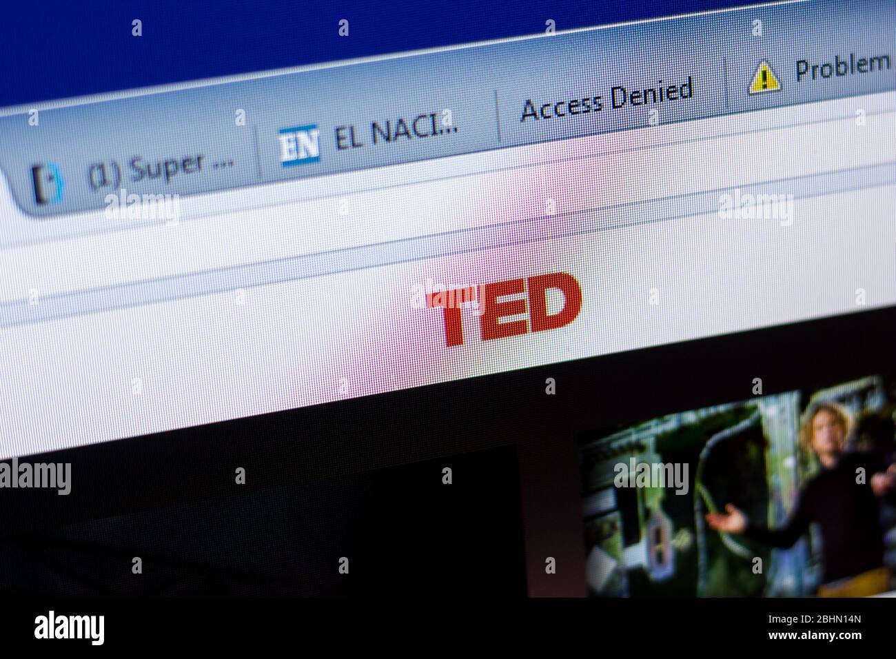 Ryazan, Russia - May 08, 2018: Ted website on the display of PC, url ...