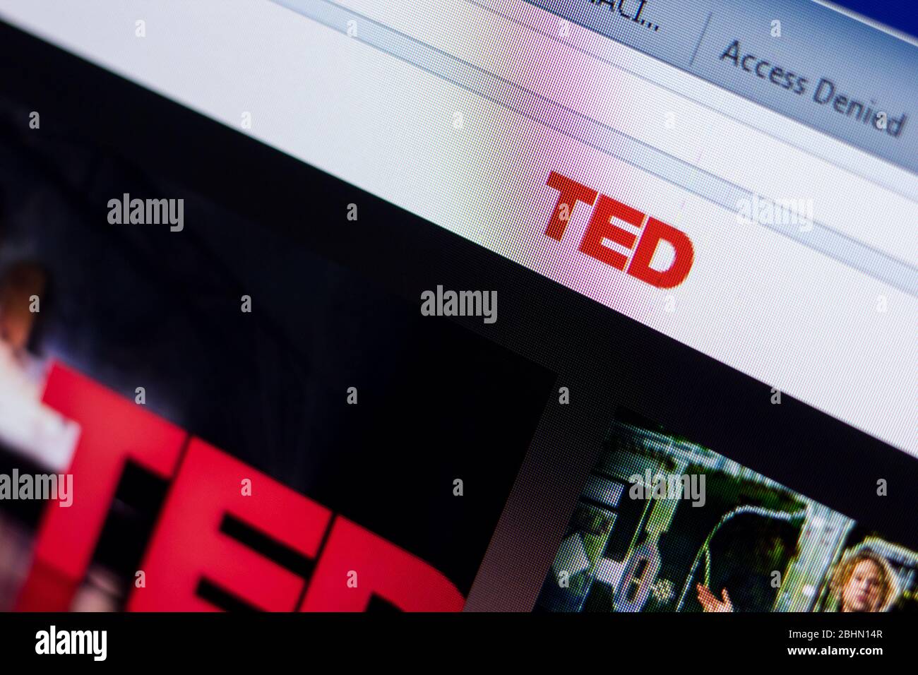 Ryazan, Russia - May 08, 2018: Ted website on the display of PC, url ...