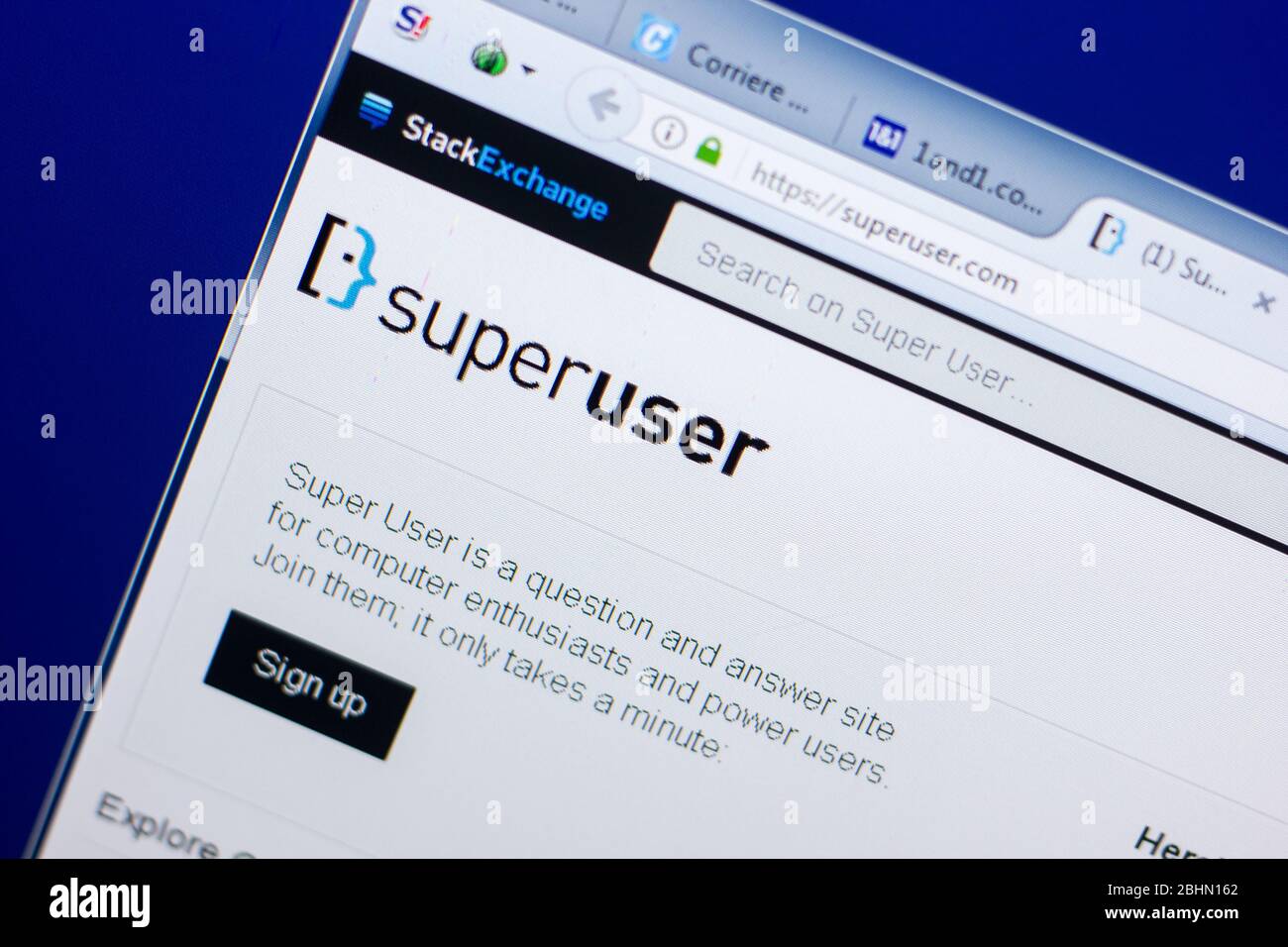 Ryazan, Russia - May 08, 2018: SuperUser website on the display of PC, url - SuperUser.com Stock ...