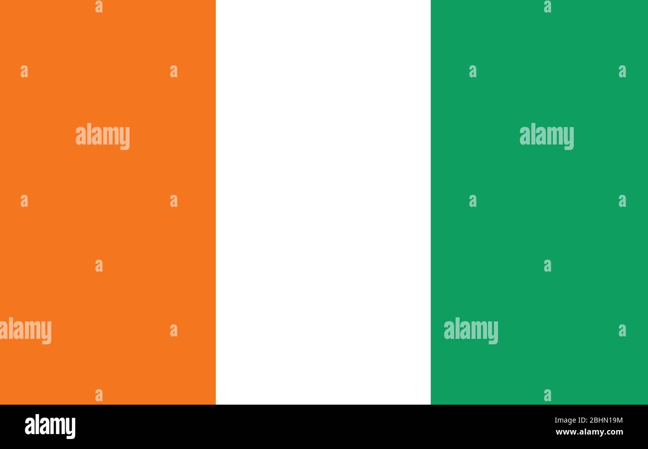 Ivorian flag vector graphic. Rectangle Cote d'Ivorie flag illustration ...