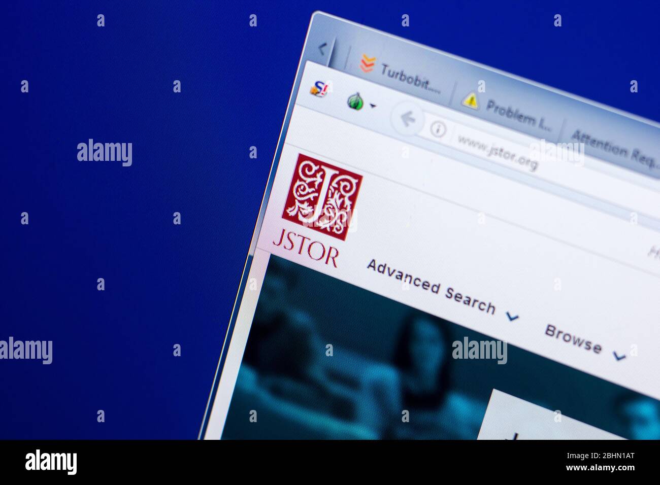 Ryazan, Russia - May 08, 2018: Jstor website on the display of PC, url ...