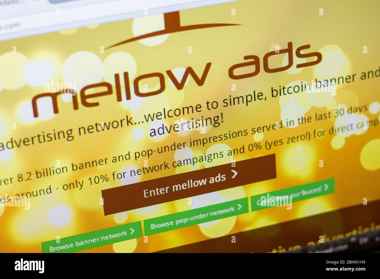 Ryazan, Russia - May 08, 2018: MellowAds website on the display of PC, url - MellowAds.com Stock ...