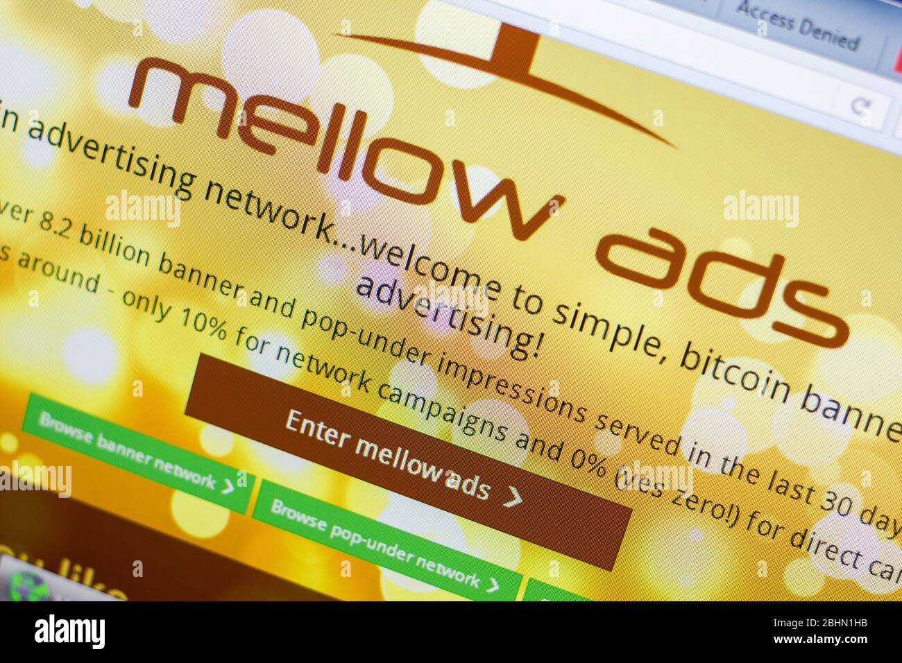 Ryazan, Russia - May 08, 2018: MellowAds website on the display of PC, url - MellowAds.com Stock ...