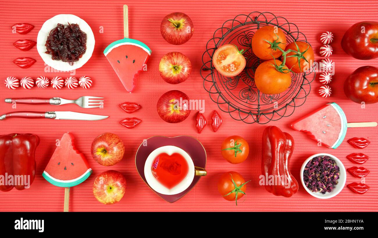 Red foods including apples, tomatoes, cranberry, watermelon, and red ...