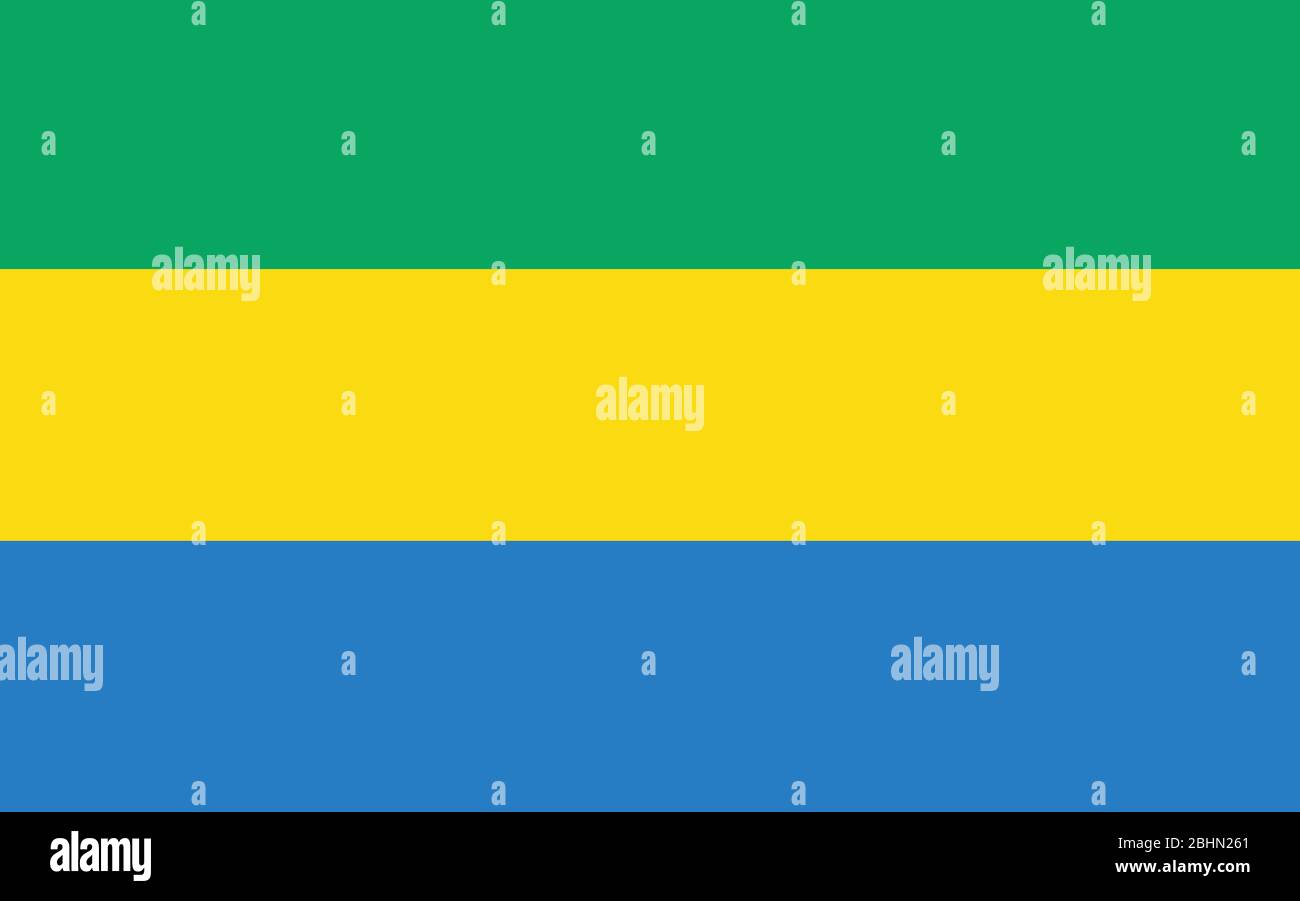Gabon flag vector graphic. Rectangle Gabonese flag illustration. Gabon ...